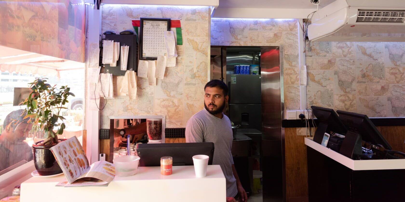 Satwa Falcon Cafeteria: Budget karak and Indian food in Satwa